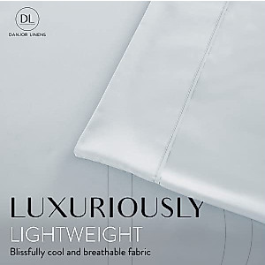 Danjor Linens King Size Sheets Set - 6 Piece Set Including 4 Pillowcases - Deep Pockets - Breathable, Soft Bed Sheets - Wrinkle Free - Machine Washable - Ice Blue King Bed Sheets - 6 pc