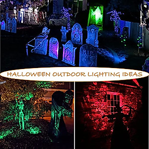 APONUO Solar Spot Lights Outdoor Color Changing, 2 Colors Modes Solar Landscape Lighting RGB Spotlights Waterproof 6-in-1 Wall Lamp for Patio, Pathway, Yard, Garden, Holiday Decoration (Multi-Color)