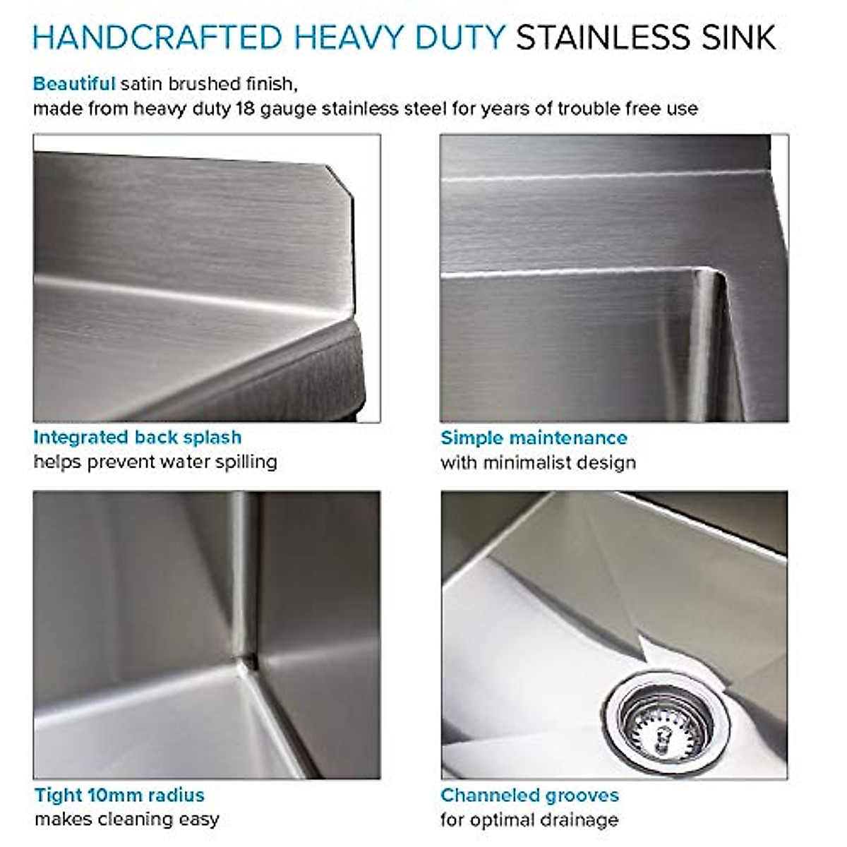 Transolid TFH-2522-SS 25 in. x 22 in. x 34.3 in. Stainless Steel Laundry Sink with Wash Stand in Brushed Satin