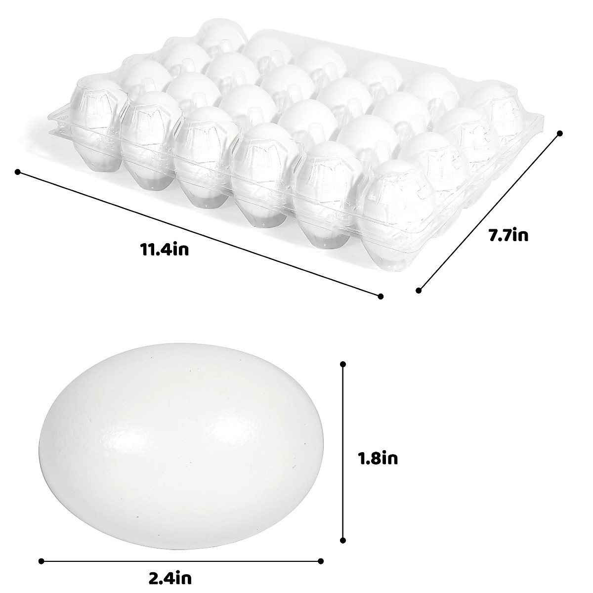 JOYIN 24 Pcs 2.36" White Easter Wood Eggs, Craft Fake Eggs, Decorating Eggs for Kids Easter DIY Paint Your Own Egg Decor, Easter Craft, Easter Basket Stuffers, Easter Eggs Hunt, School Supplies