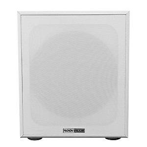Rockville Rock Shaker 10" Inch White 400w Powered Home Theater Subwoofer Sub