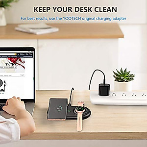 Wireless Charger,Yootech Dual Wireless Charging Pad for Samsung Galaxy Watch 4 Classic/3/Active2/1,Gear S4/S3/Sport,Galaxy Buds 2/Pro/Live, Fast Charger Galaxy S22/S21/S20/S10/S9(with Quick Adapter)