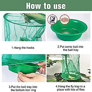 SENGTONG 4 Pack Fly Outdoor Hanging,Ranch Fly,Fly for Outdoor Garden,Farm, Yard Sticky Window Fly (A, One Size)