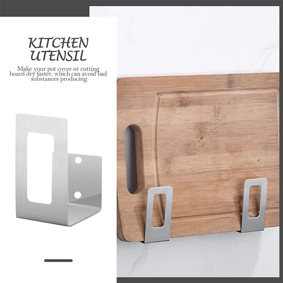 Hemoton 6 Pack Pot Lid Organizer for Cabinet Universal Pan Lid Organizers Stainless Steel Pot Lid Racks Pan Lid Holders Wall Mount Pots Top Storage Organize Adjustable Pot Lid Holders