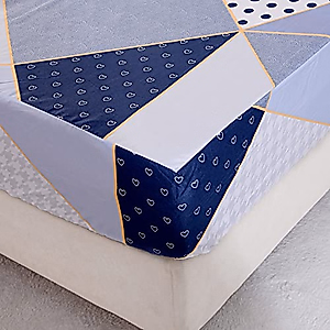 HOOBUY Soft Microfiber Printed Bed Sheets Set,All Seasons Bedding 3-Piece,Includes Floral Patterned Flat Sheet,Fitted Sheet with Elastic Deep Pocket&Pillowcase (XLQD, Twin)