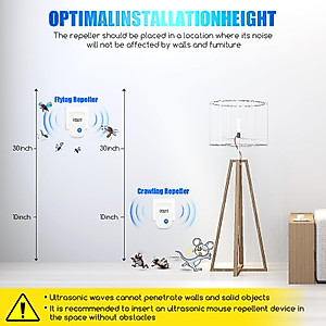 10Pack Upgraded Ultrasonic Pest Repeller Electronic Mouse Repellent Ultrasonic Plug in Rodent Repellent Indoor Sonic Electronic Plug in Pest Controlfor Insect,AntBugs,Mosquito,Rat,Spide,Cockroach