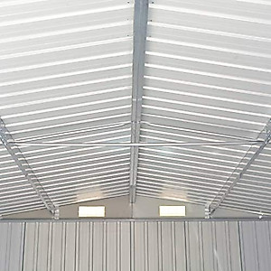 Outdoor Shed for Patio Furniture, Lawn Mower, and Bike Storage, Garden Shed Anthracite 101.2"x389.8"x71.3" Galvanized Steel