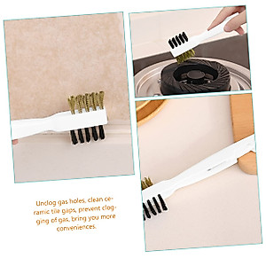 SOLUSTRE 4pcs Non-Slip Gas Stove Cleaning Brush Scraper Stiff Bristles for Tiles Windows Effortless Cleaning