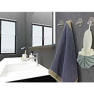 Adhesive Hooks Towel Hooks Wall Hooks Heavy Duty Stainless Steel Hooks Door Hooks Bathroom Hooks for Hanging Coat, Hat,Bath Towel-Bathroom and Bedroom or Kitchen 4-Packs