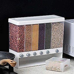Wall Mounted Dry Food Dispenser - Whole Grains Rice Bucket Rice Storage Tank, Space Saving Containers for Convenient Storage of Rice Nuts Beans Cereals and Free Control of Cereal Output