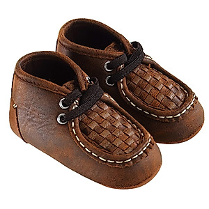 M&F Western Carson Boy's Infant/Toddler Baby Bucker Casual Shoes First Walker, Brown, 0