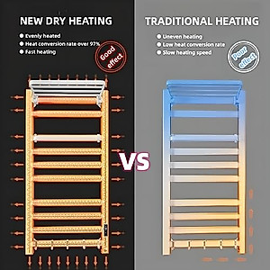 Heated Towel Rack, Electric Towel Warmer for Bathroom, Wall Hot Towel Warmer 10 Bar Touch Control, Timing, Temperature Display (10 Bar - 38in)