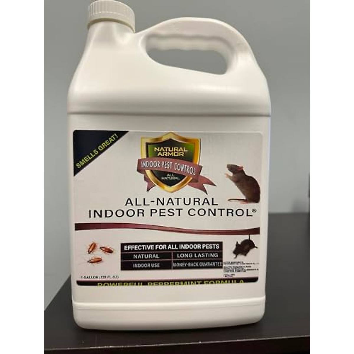 Peppermint Repellent for Indoor Pest Control - All Natural & Safe Spray for Outdoor Use. Natural Armor Indoor Pest Control. 128 Oz Gallon, Refill