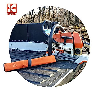 Katzco Chainsaw Sharpener File Kit - Contains 5/32, 3/16, and 7/32 Inch Files, Wood Handle, Depth Gauge, Filing Guide, and Tool Pouch - for Sharpening and Filing Chainsaws and Other Blades