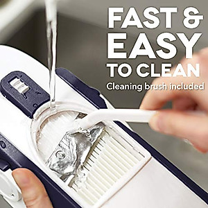 DASH Safe Slice® Mandoline Slicer, Julienne + Dicer for Vegetables, Meal Prep & More with 30+ Presets & Thickness Adjuster - Midnight Navy