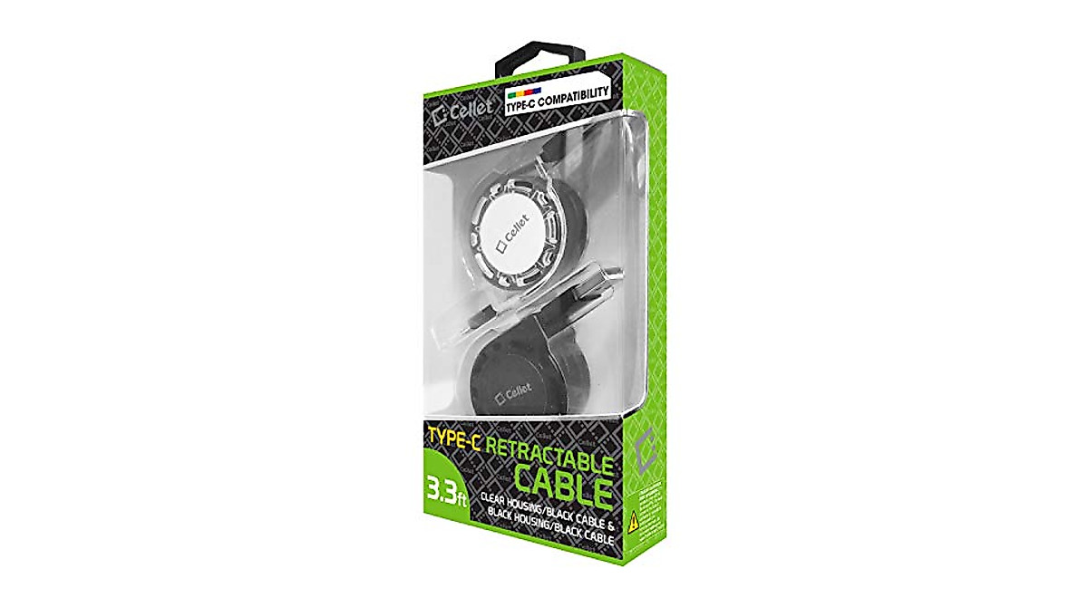 Retractable USB-C Cable - Fast Charging & Data Sync (2 Pack)
