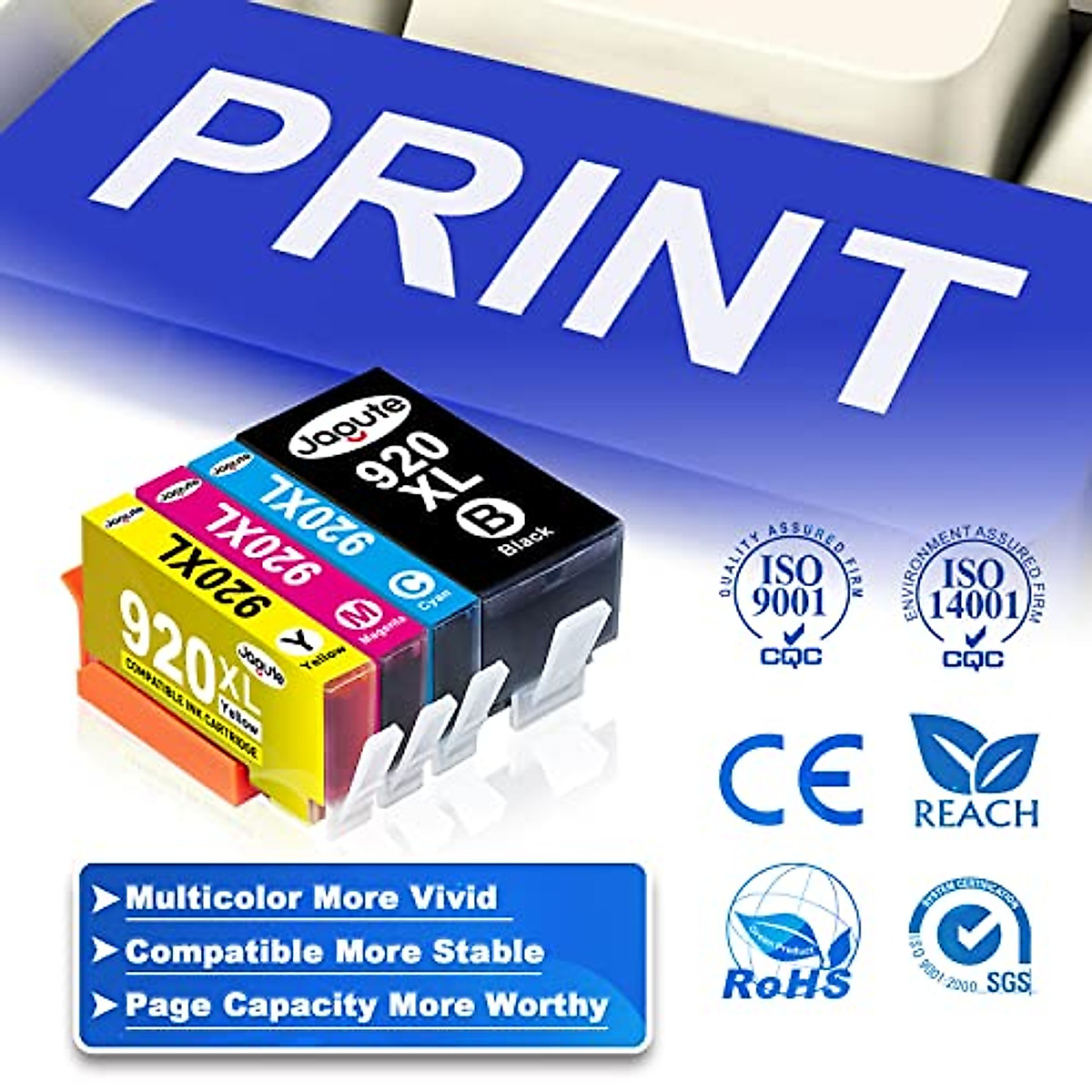 Jagute Compatible 920XL Ink Cartridges Replacement for HP 920XL Ink Cartridge for Hp Officejet 6500 6000 7000 7500 6500A 7500A Printer-4 Pack