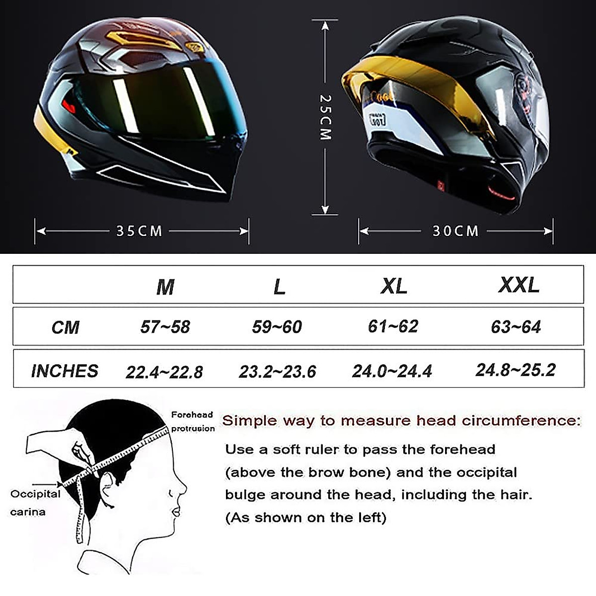 Bluetooth Full Face Motorcycle Helmet, DOT Approved Flip Up Anti-Fog Double Visor Helmet, Street Bike Helmet, Built-in Dual Speaker with Microphone, for Adults Men and Women M~XXL