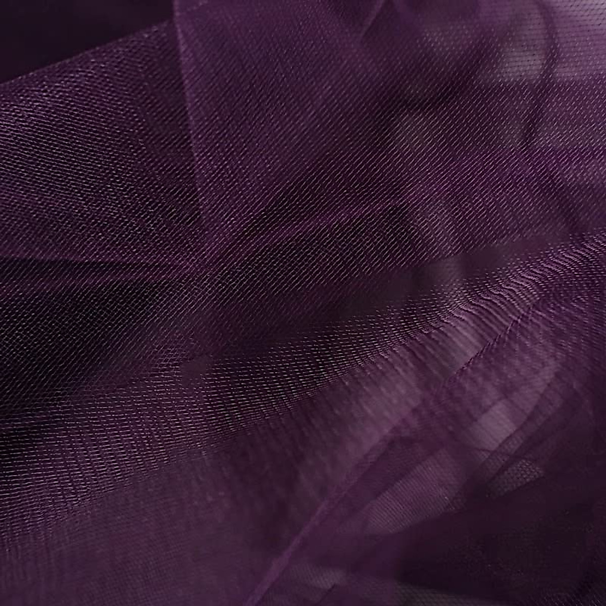BalsaCircle 54-Inch x 120 feet Eggplant Purple Large Net Tulle Fabric by The Bolt - Wedding Party Decorations Sewing DIY Crafts