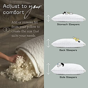 Coop Home Goods Original Adjustable Pillow, King Size Bed Pillows for Sleeping, Cross Cut Memory Foam Pillows - Medium Firm Back, Stomach and Side Sleeper Pillow, CertiPUR-US/GREENGUARD Gold