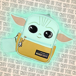 Star Wars The Mandalorian Grogu Baby Yoda Mini Backpack 10.5" with Coin Purse
