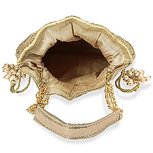Aheli Indian Potli Bags for Women Evening Bag Clutch Ethnic Bride Purse with Drawstring
