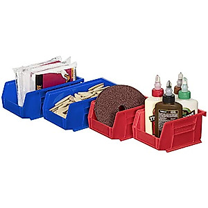 Akro-Mils 30220 AkroBins Plastic Hanging Stackable Storage Organizer Bin, 7-Inch x 4-Inch x 3-Inch, Blue, 24-Pack