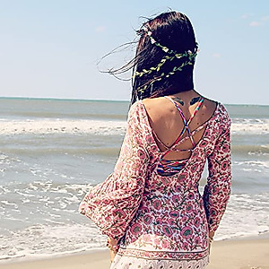 28 Pieces Colored Flower Crown Wreath Headband Floral Garland Headbands Floral Crown Wreath Headband Green Leaves Garland Headpiece for Women Girls Wedding Holiday Party