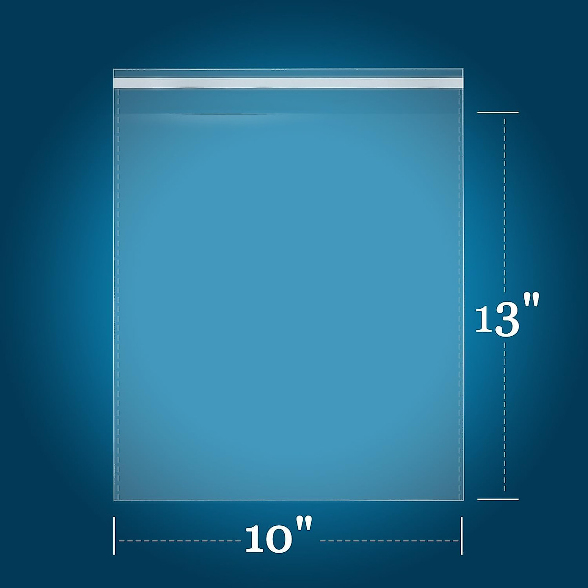 iMailer - 100 Count - 10" x 13" Clear Cellophane Bags Self Seal- Cello Large Resealable Plastic Poly Bags for Prints, Photos, Documents, Clothing, T-Shirt