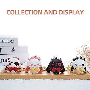 YOU WIZV Anime Keychain, Rabbit Keychain, Cartoon Car Keychain for Women, Purse Charms for Handbags, Lolita Bag Pendant with Key Ring for Demon-Rabbit, Lovers Best Friend Gift (black&red)