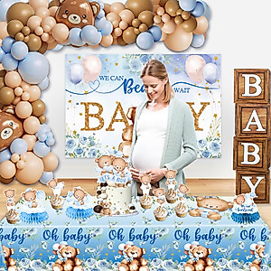 Cocomigo 187pcs We Can Bearly Wait Baby Shower Decorations Teddy Bear Baby Shower Decorations We Can Bearly Wait Balloon Arch Kit Its A Boy Baby Shower Decorations for Baby Shower Themes Party