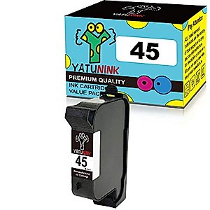 YATUNINK Remanufactured Replacement for HP 45 Black Ink Cartridges 51645A 1 Pack