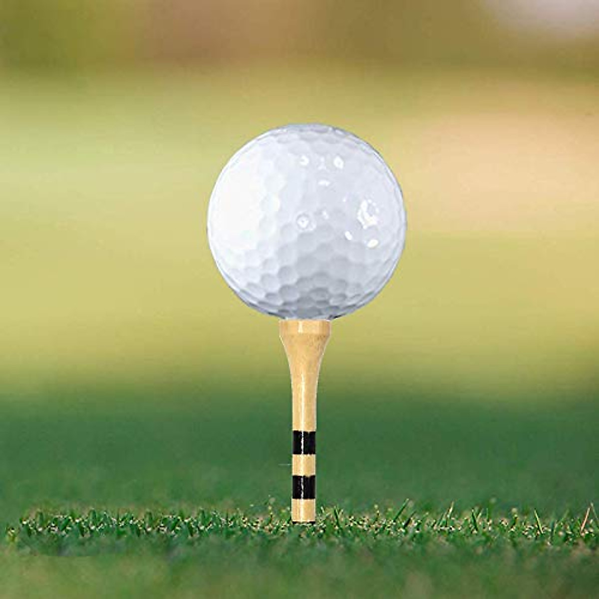 Zivisk Wooden Golf Tees 2-3/4 inch 100 Count, 2.75" Long Golf Wood Bamboo Tees(Natural Color&Green,70mm)