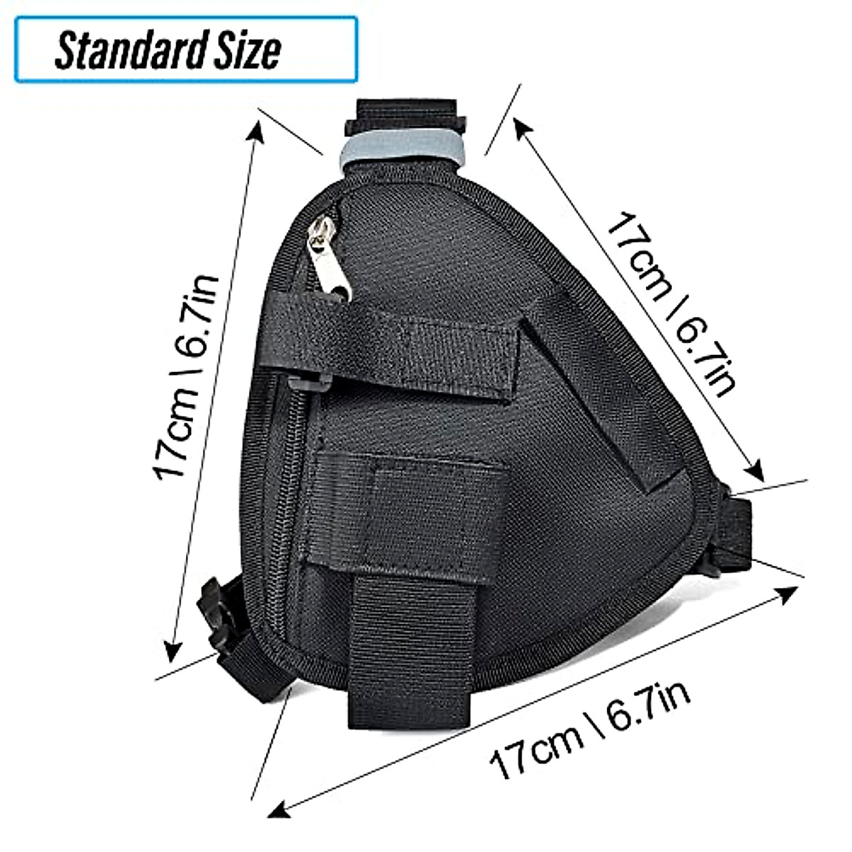 HYSHIKRA Universal Radio Chest Pack, Walkie-Talkie Nylon Holder, Holster Case Pouch Front Pack Accessories for Baofeng UV5R Kenwood Yaesu Motorola Cobra Retevis Two Way Radio (Black)