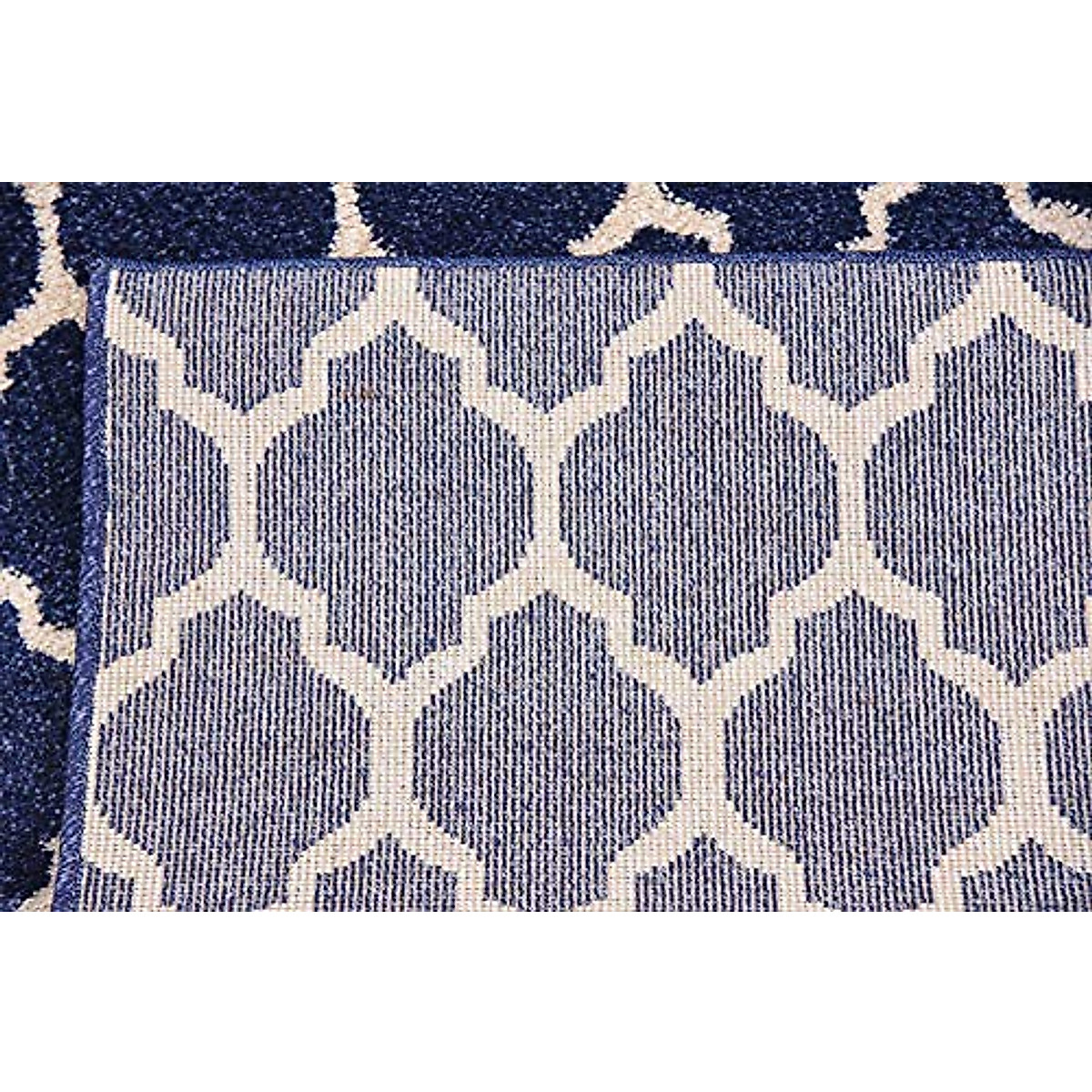 Unique Loom Trellis Collection Modern Morroccan Inspired with Lattice Design Area Rug, Runner 2' 0" x 6' 1", Dark Blue/Navy Blue