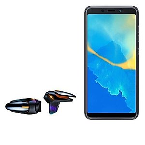 BoxWave Gaming Gear Compatible With CellAllure Chic X2 - Touchscreen QuickTrigger Auto, Trigger Buttons Autofire Gaming Mobile FPS - Jet Black