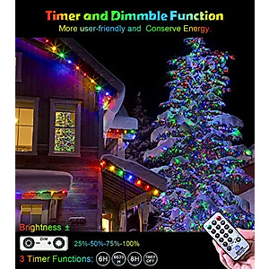 438FT Extra Long Christmas String Lights, 1200 LED Christmas Lights with Remote 8 Lighting Modes & Timer Memory Outdoor Waterproof Decorations for Home Xmas Tree Yard Wedding Party Decor (Multicolor)