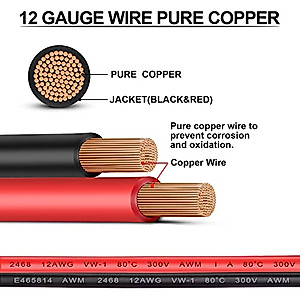 SAE Cable - iGreely 2Pack Solar Weatherproof SAE Socket Sidewall Port, SAE Quick Connect Solar Panel Mount for Motorcycle Generator Battery Charger and More 1Ft/30cm