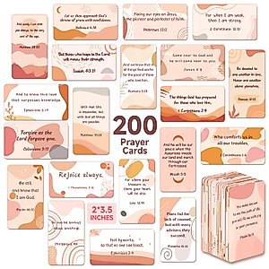 YTSQLER 200 Boho Prayer Cards, Scripture Cards with Bible Verses Christian Encouragement Cards for Women Greeting Sympathy Memorize Bible Verse Mini Cards Gift for Prayer Board Supplies