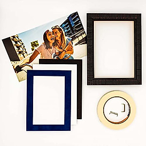 Pack of 25 Acid Free 12x18 Mats Bevel Cut for 10x16 Photos - Brooke Blue Suede Precut Matboards For Pictures, Photos, Framing - 4-ply Thickness