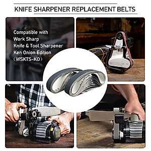 3/4 x 12 inch Knife Sharpening Belts, 24 Pack 1000 Grit Replacement Belts for Work Sharp Knife and Tool Sharpeners(Ken Onion Edition)