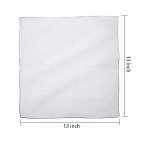 Leinuosen 50 Pack Handkerchiefs Classic Hankies Pocket Square Towel White for Kids Girl Boy Tea Parties (11 x 11 Inch)