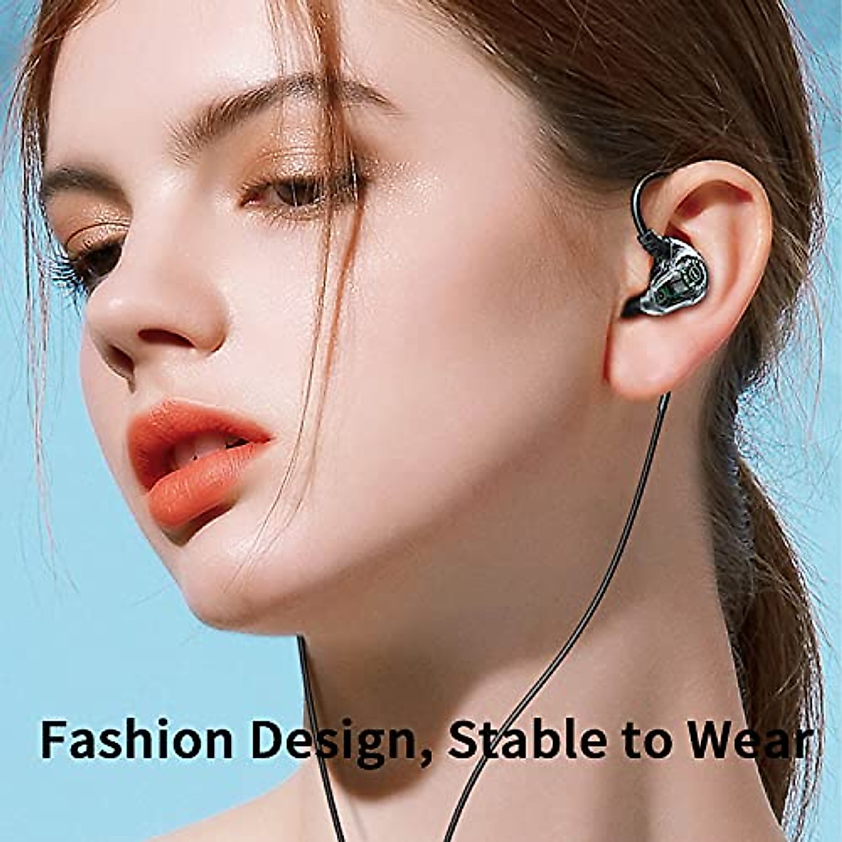 Holiper Dual Driver Wired Headphones with Mic, HD Sound Bass Boosted Ear Buds, Anti-Tangle Braided Cord