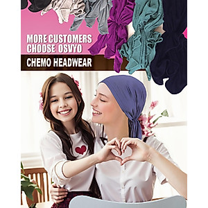 osvyo Chemo Headscarf for Women Hair Loss - Cancer Slip On Headwear Turbans Sealed Packaging Black