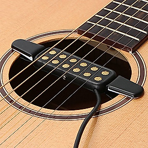 LUVAY Guitar Pickup Acoustic Electric Transducer for Acoustic Guitar, Cable Length 10' (Gold)