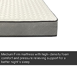 Continental Sleep 7-InchMedium FirmTight top High Density Poly Foam Rolled Mattress for RV, Cot, Folding Bed & Daybed, Good for The BackTwin (FM700-3/3)