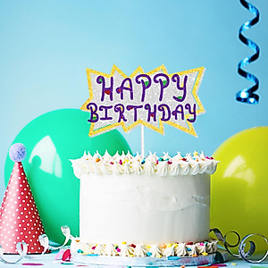 Cartoon Happy Birthday Cake Toppers for Kids - Perfect as cartoon-themed birthday party, baby shower party, or TV show party decorations for boys or girls - SugarGer