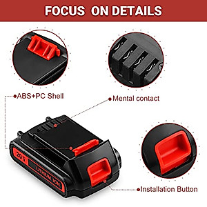 OHYES BAT 2 Pack 3000mAh Replacement for Battery Compatible with 20v Cordless Power Tools (Red)