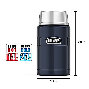 THERMOS Stainless King Vacuum-Insulated Food Jar, 24 Ounce, Midnight Blue