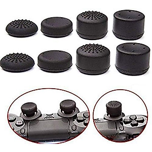 Analog Controller Raised Thumb Stick Grips Thumbsticks Joystick Cap Cover for PS4, PS3, Switch Pro, Xbox one, Xbox 360, Wii U, PS2 Controller (Pack of 8 pcs Black)